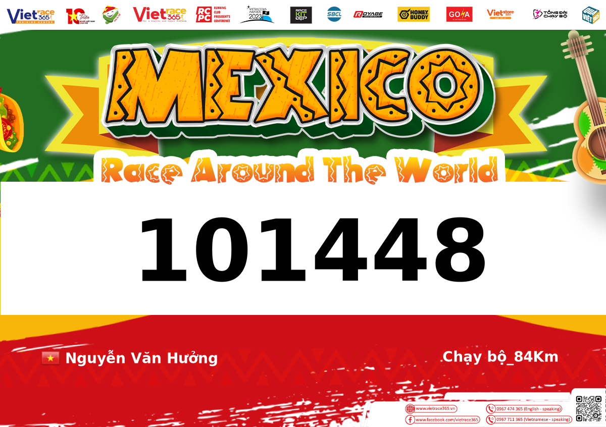 Nguyễn Văn Hưởng - BIB 101448 - cự ly 84km - Race Around The World ...