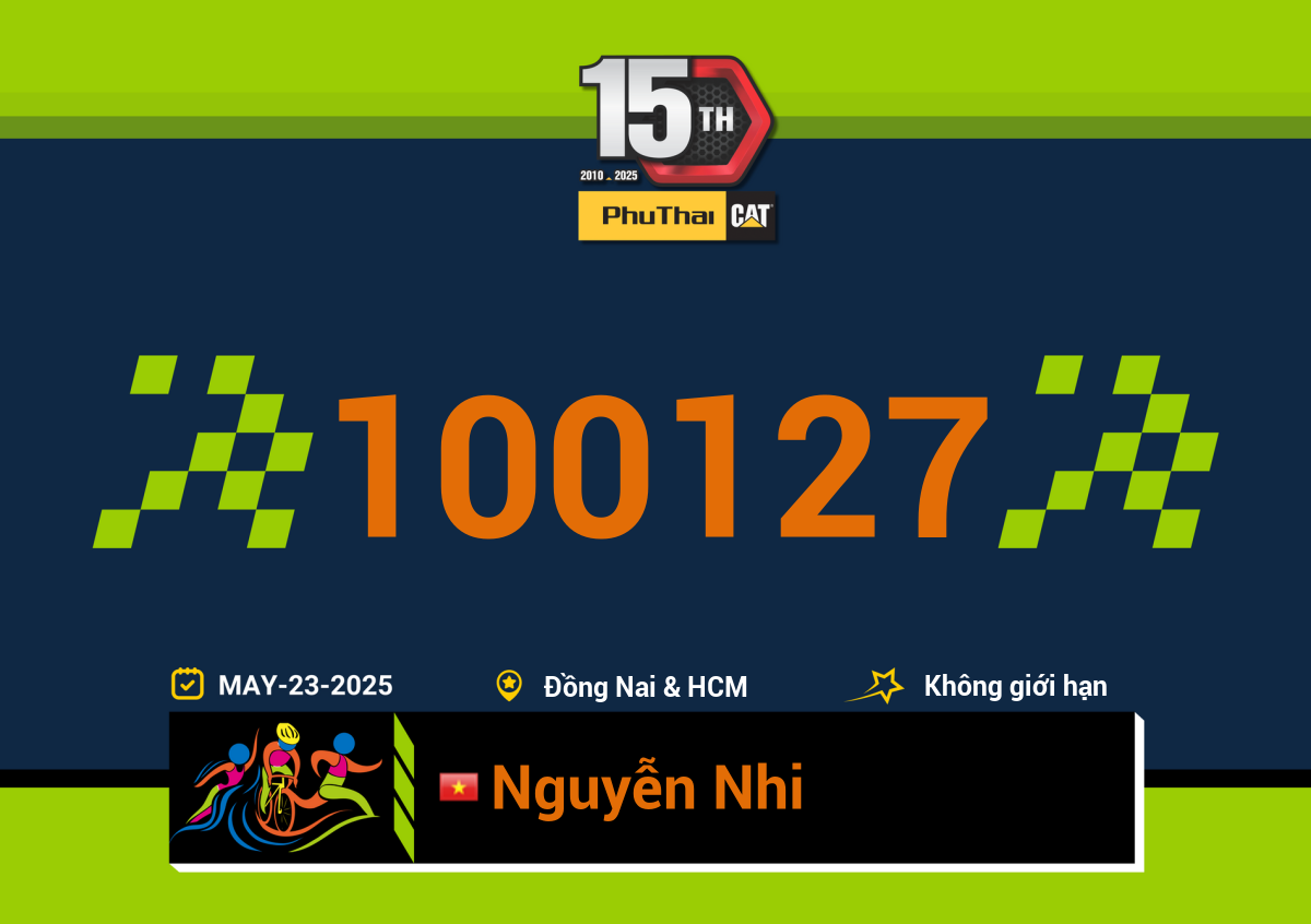 Nguyễn Nhi - BIB 100127 - cự ly 0km - GIẢI CHẠY MỪNG PTC 15 TUỔI ...