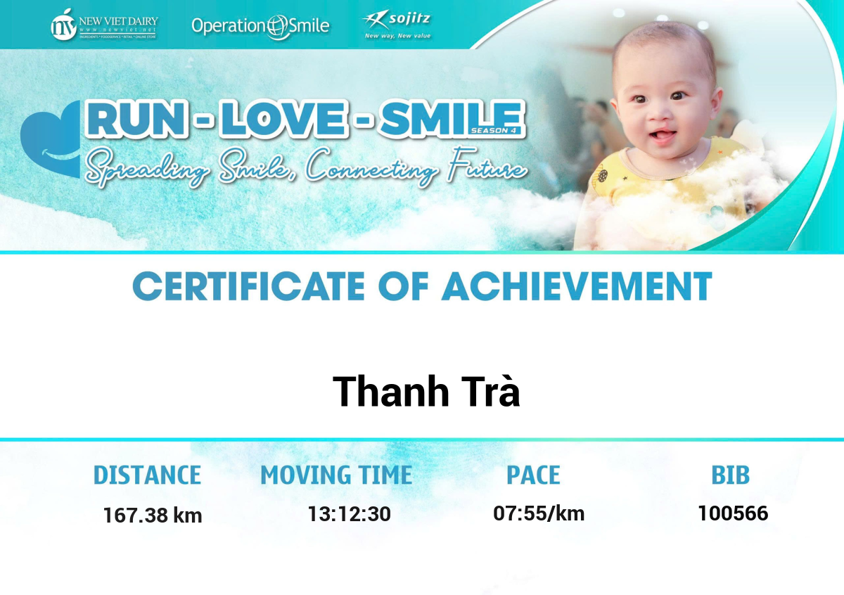 Chúc mừng Thanh Trà đã hoàn thành cự ly 150km - RUN – LOVE – SMILE ...