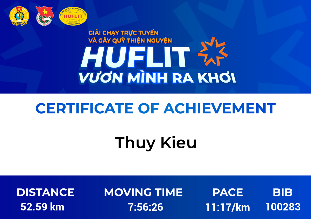 Chúc mừng Thuy Kieu đã hoàn thành cự ly 33km - HUFLIT – VƯƠN MÌNH RA ...